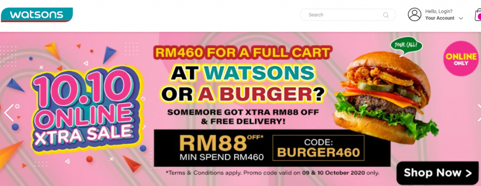Watsons follow the trends! As long as you spend RM460 or more, you will ...