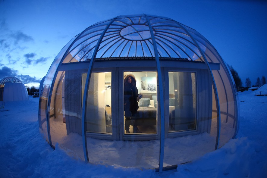 The igloo style cabin makes your stay more comfortable, environmentally ...