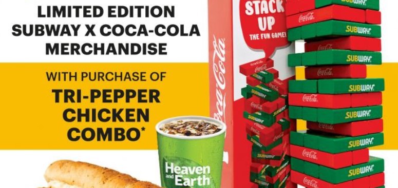 Subway Malaysia is giving away limited edition Subway x Coca-Cola Jenga ...
