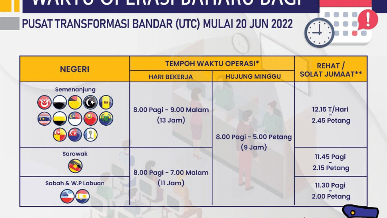 JPJ announces the latest operating hours of UTC branch which up to 13 ...