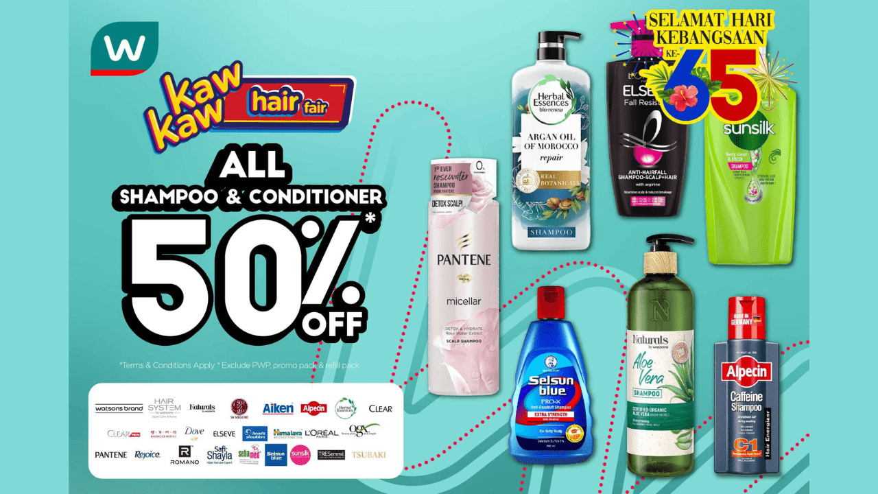 Watsons 50% Off Sitewide Shampoo and Conditioner! They are now half ...