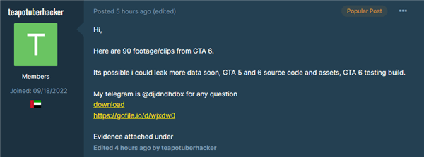Hacker provocation: will release "GTA 6" test development version of ...
