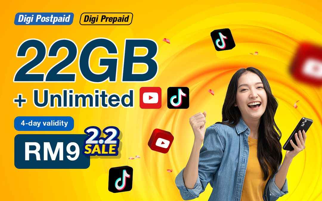 Digi Limited Time Promotion Offer, 22GB+Unlimited YouTube/TikTok. - Leh ...