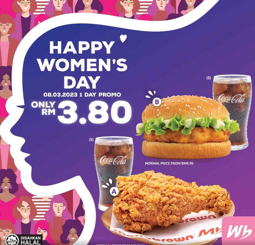 Marrybrown launches 3.8 Women's Day offer, selected packages only RM3 ...