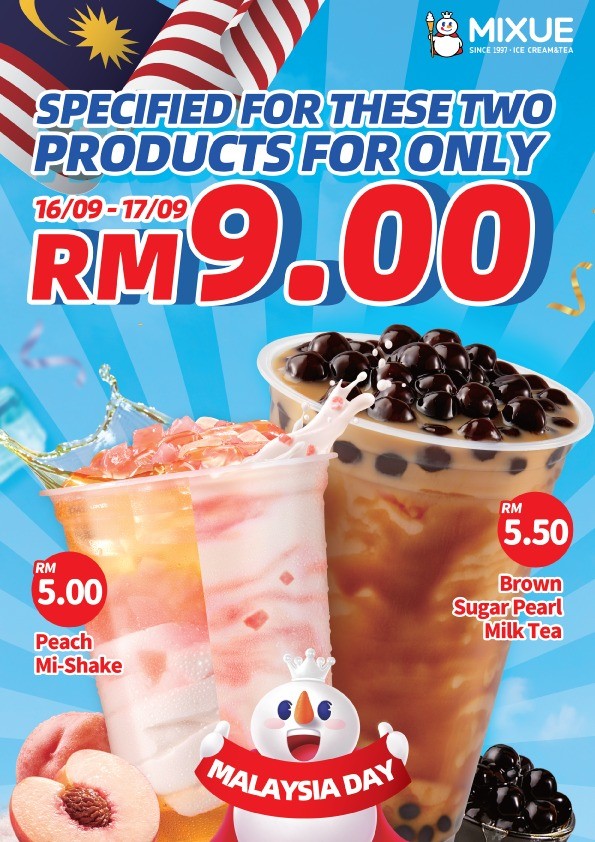 Mixue launches Malaysia Day promotion, 2 drinks for only RM9! - Leh Leo ...