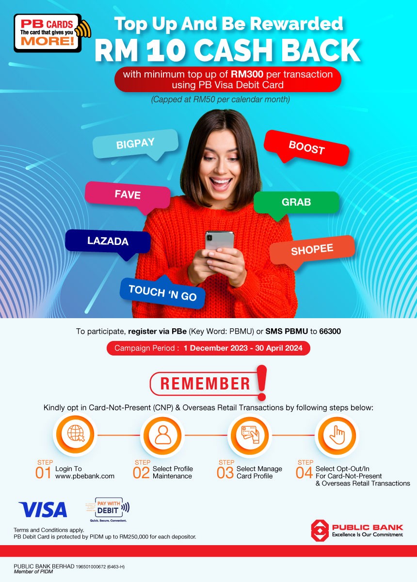 Get Up to RM50 Cashback on E-Wallet Top-ups with PB Debit Card! - Leh ...
